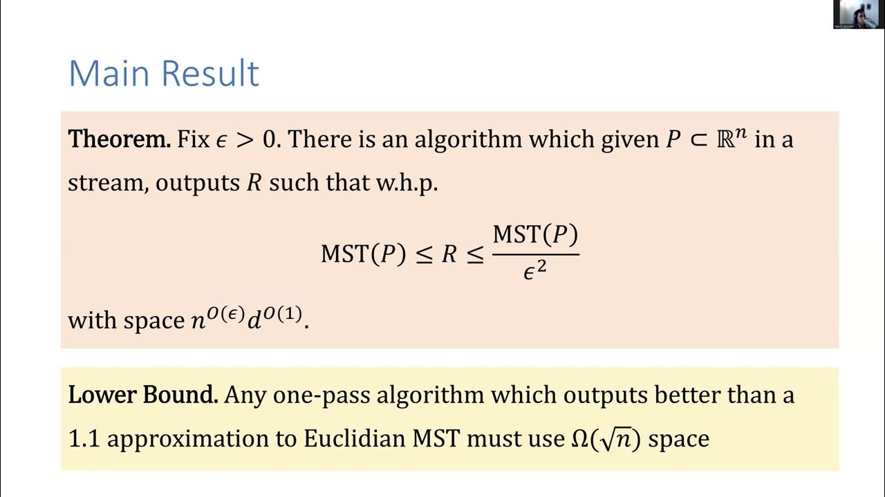 STOC 2023 - Session 1B - Streaming Euclidean MST to a Constant Factor. - YouTube