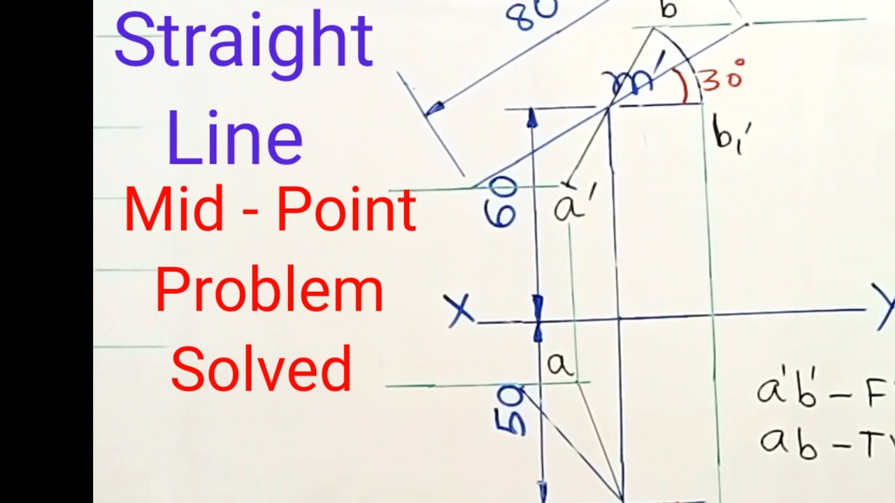 Mid Point of Straight Line Problem Solved | Projection of Straight ...