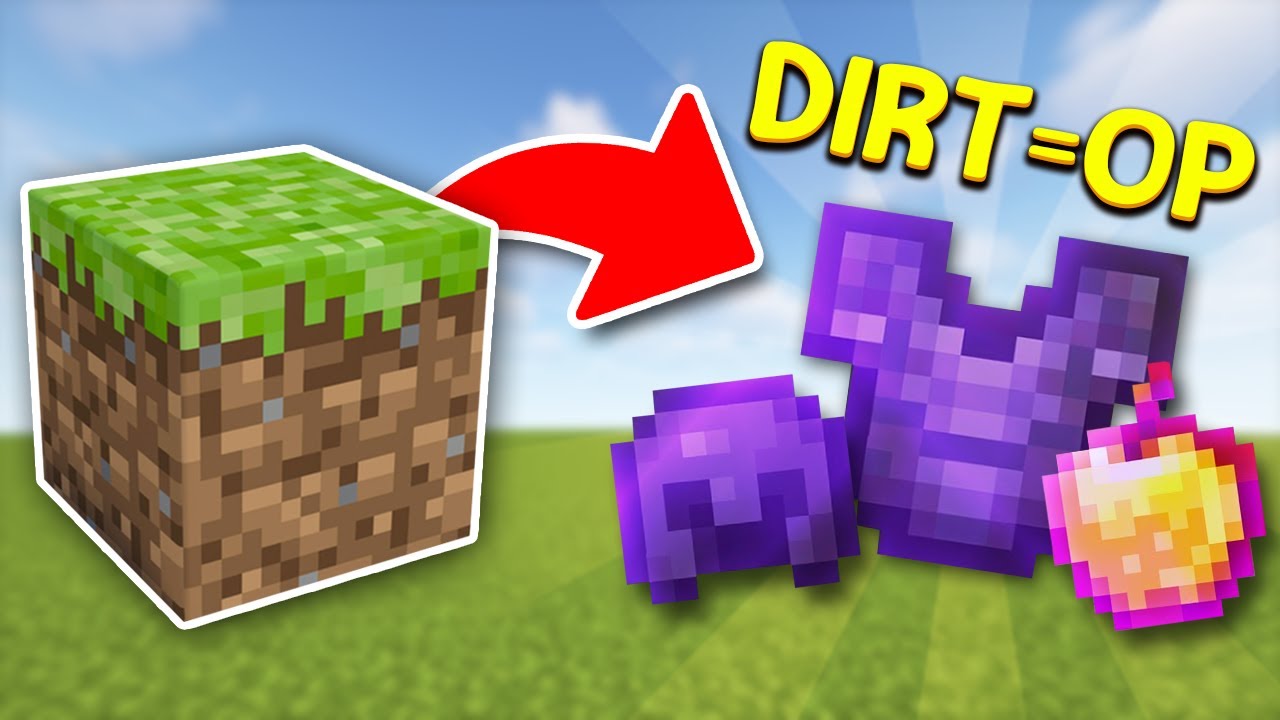 Minecraft But, DIRT Drops OP Items... - YouTube