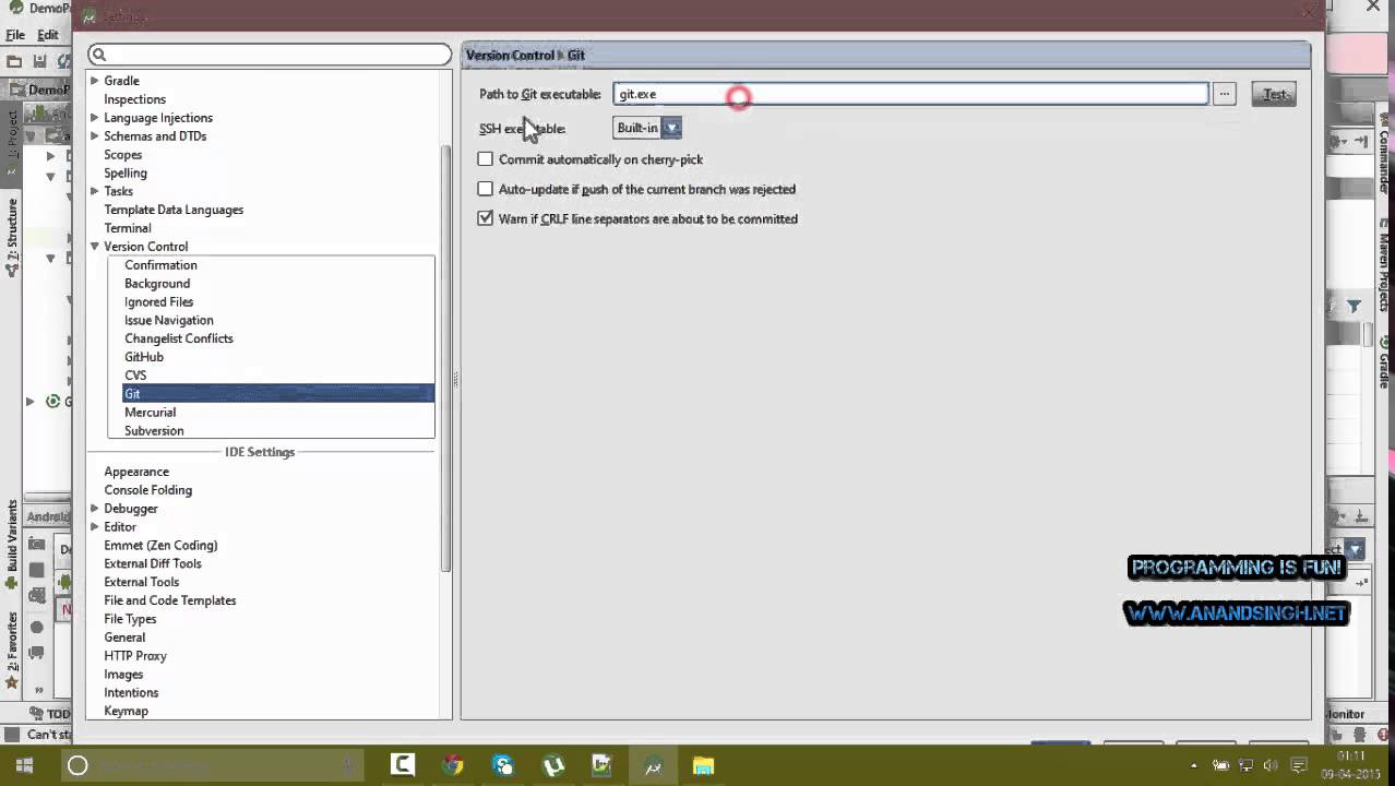 Android studio git integration - messengerjolo