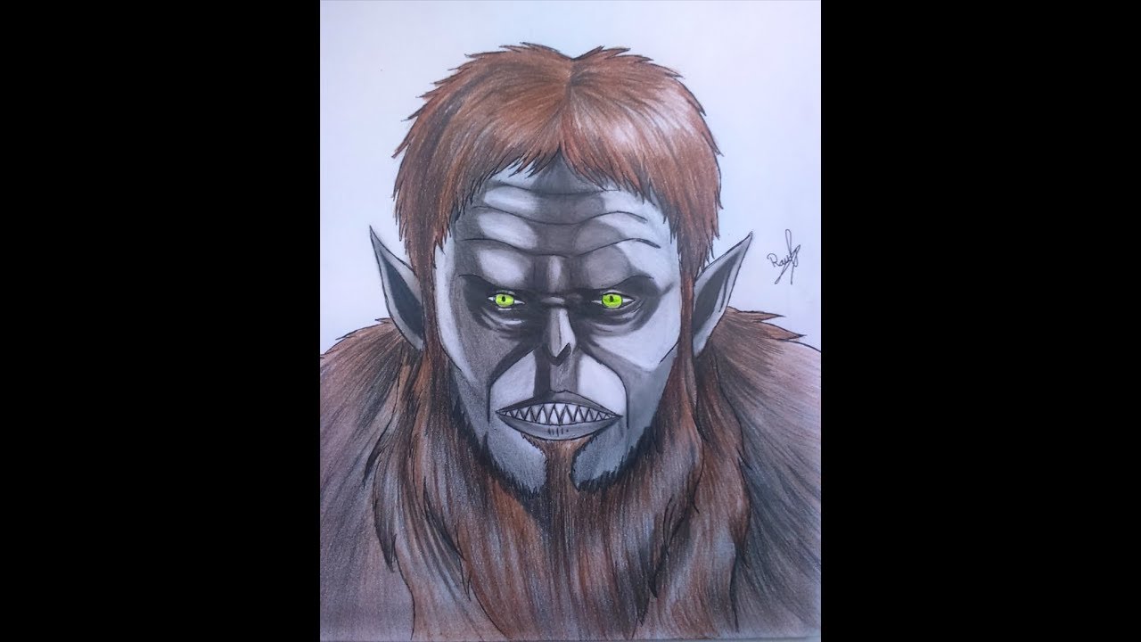 Beast Titan speed drawing [Shingeki no kyojin] - YouTube