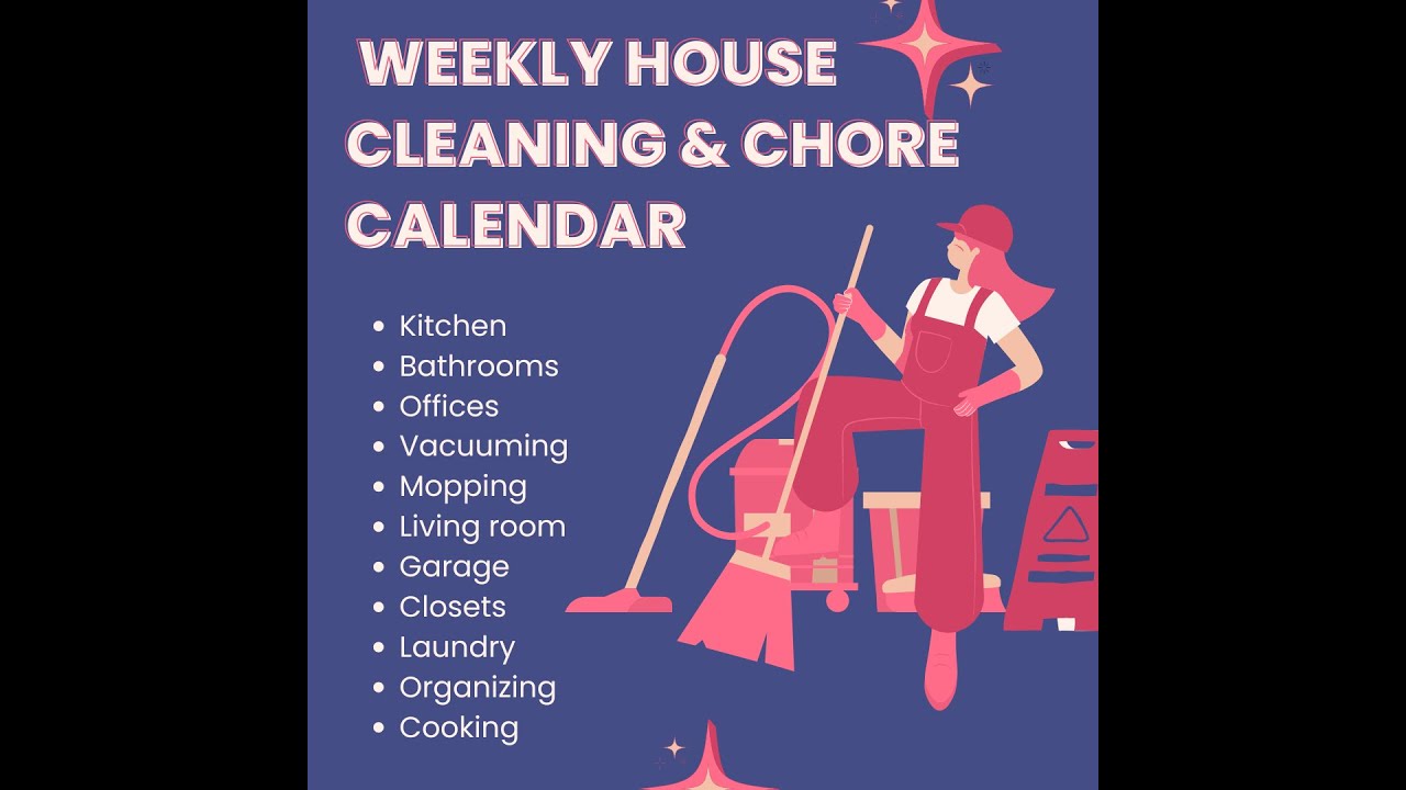 Weekly House Cleaning Calendar - YouTube