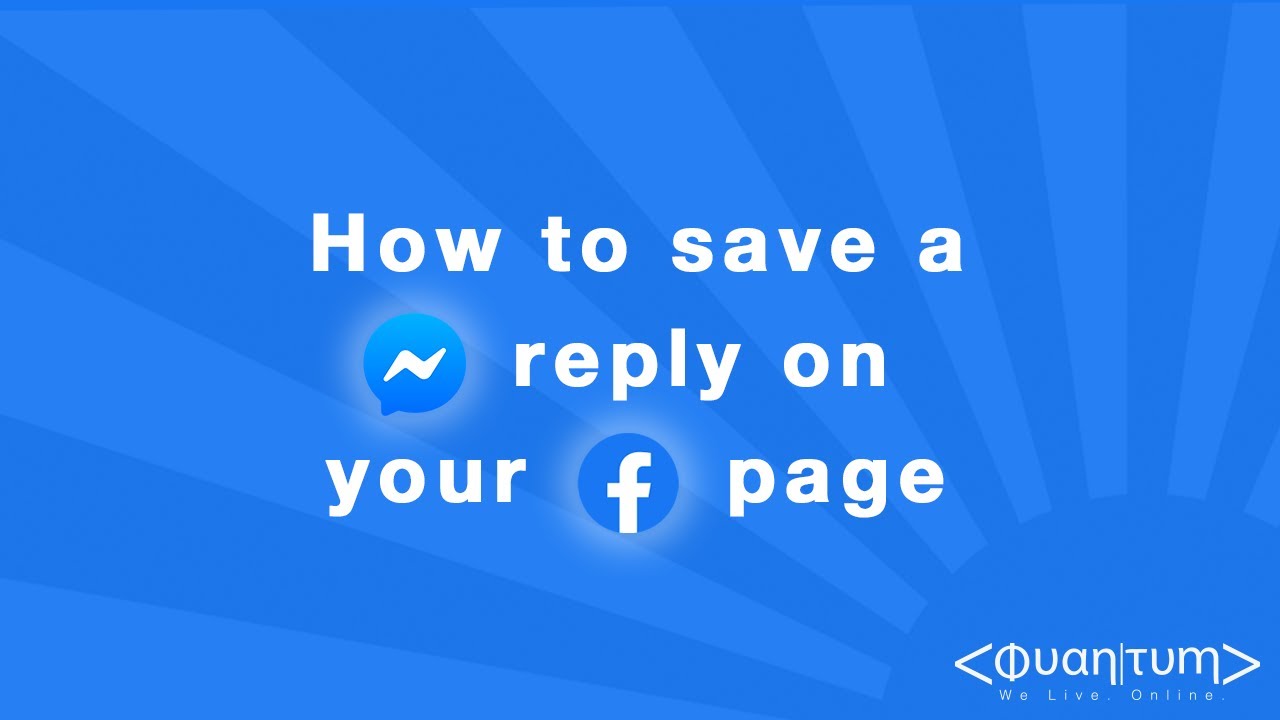How to save a reply on your Facebook page's inbox - YouTube
