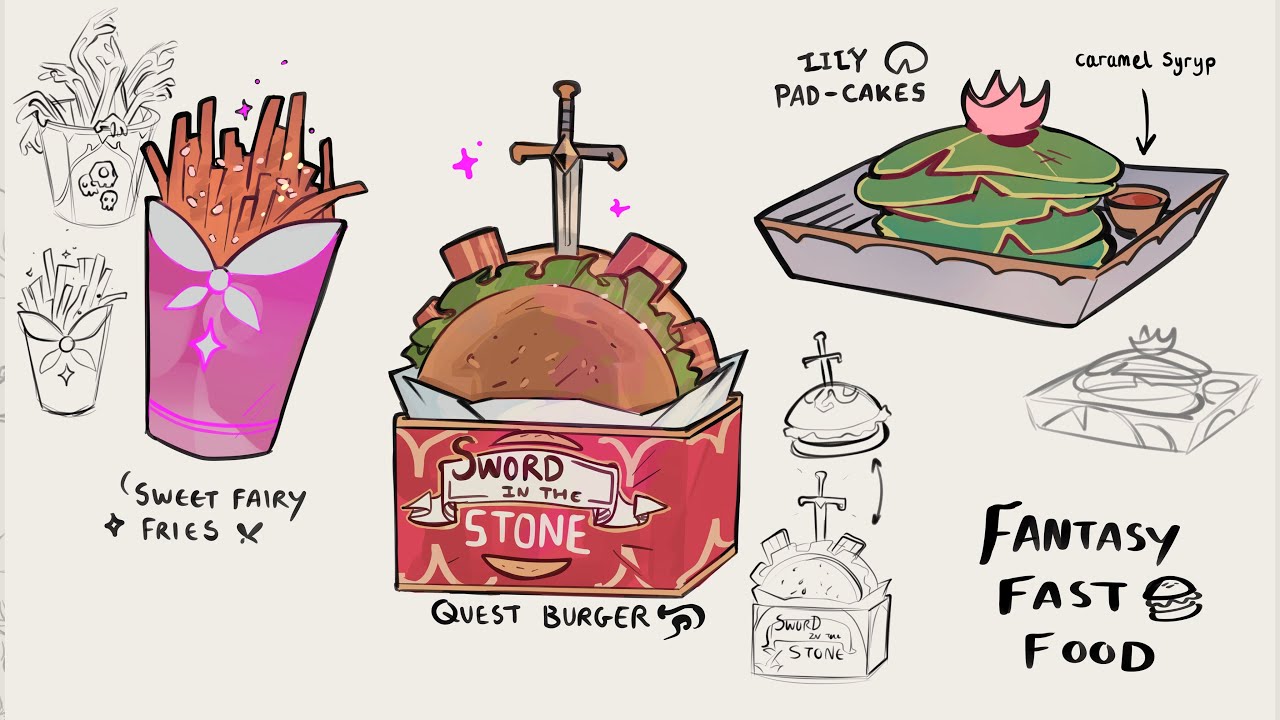 I design fantasy themed fast food 🍔 - YouTube