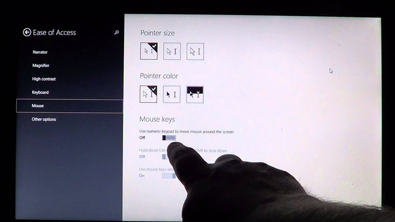 Windows 8.1 How to activate and use keys to replace mouse - YouTube