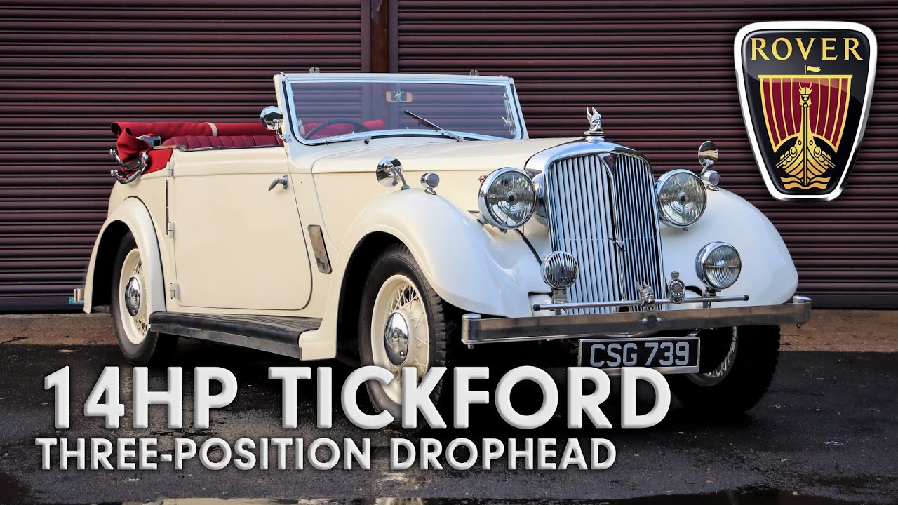 1939 Rover 14hp Tickford Three Position Drophead - YouTube
