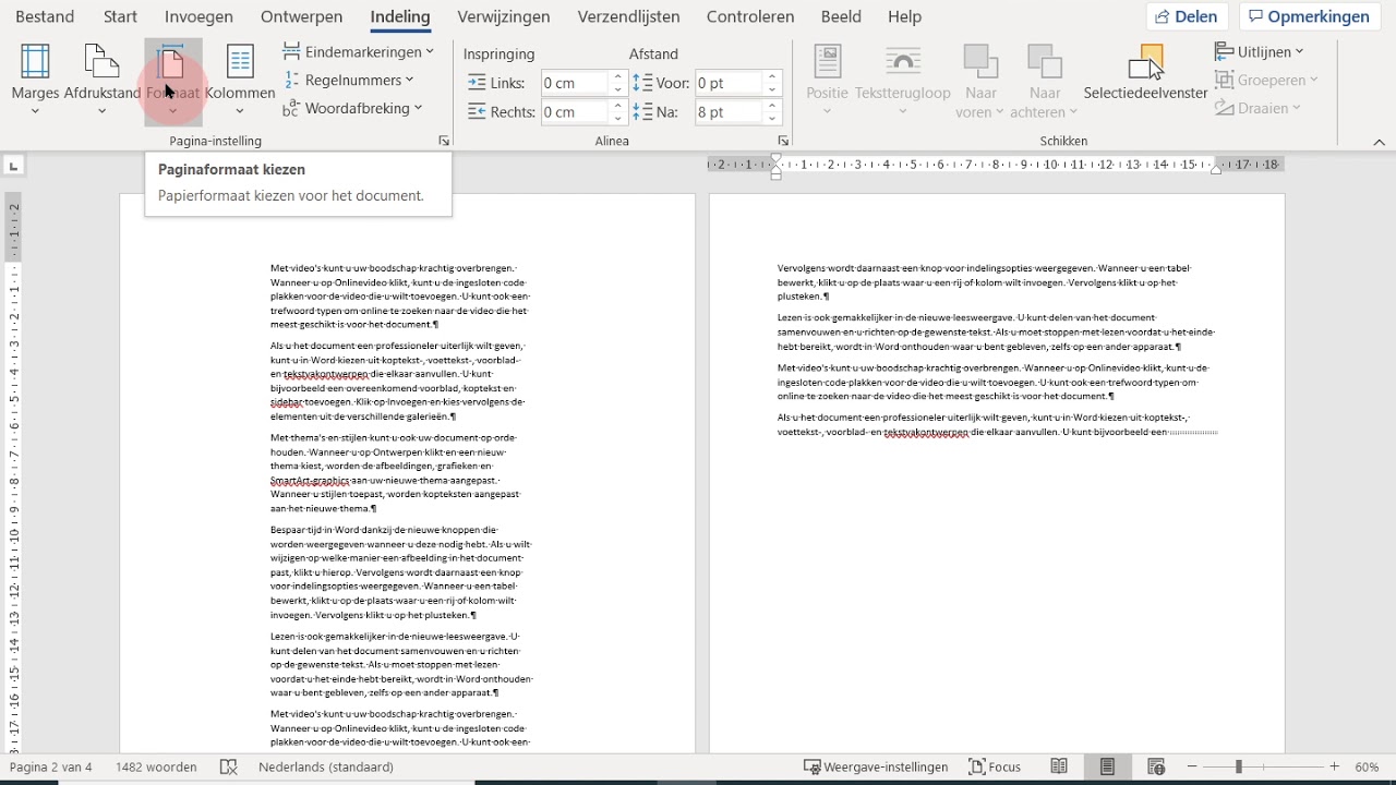 Word: paginaopmaak 10 - sectie einde 3 - YouTube