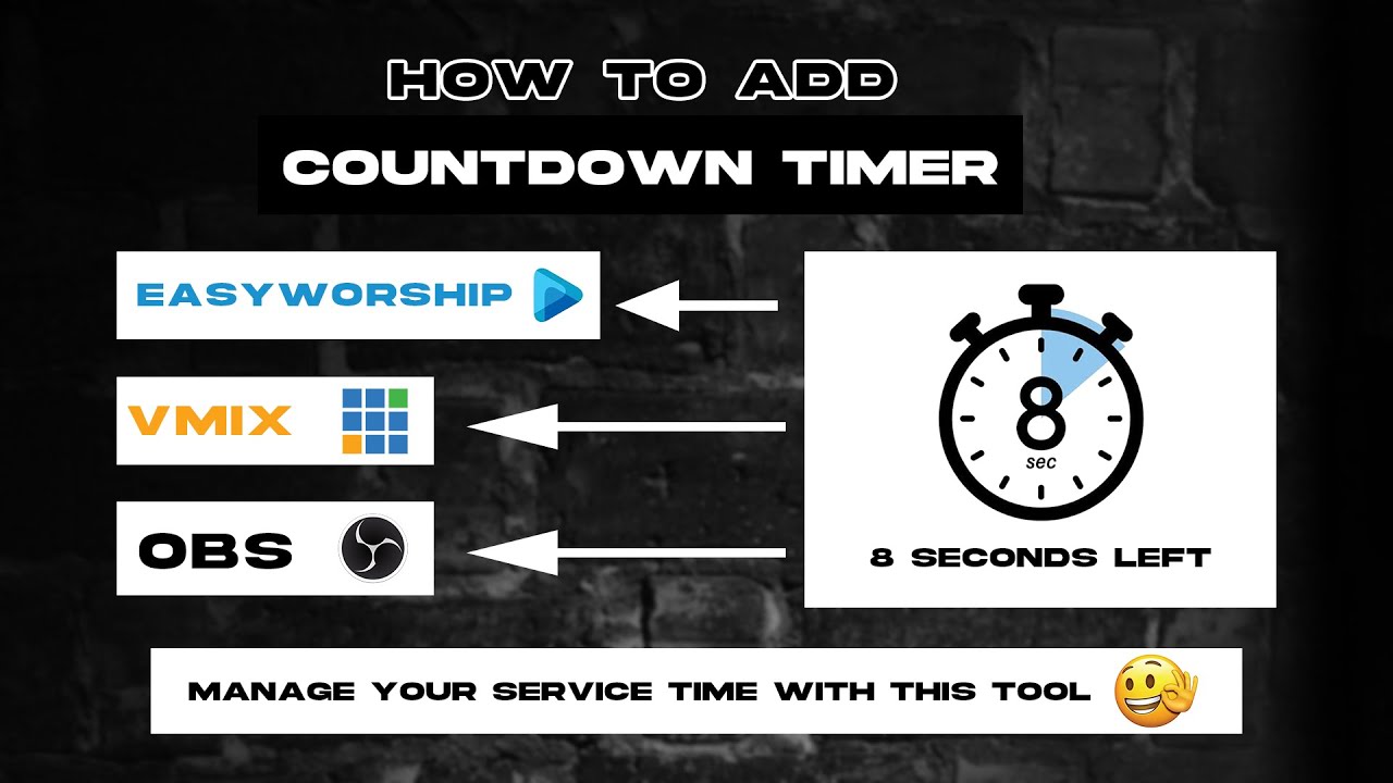 How to add COUNTDOWN Timer to EASYWORSHIP | VMIX | OBS - YouTube
