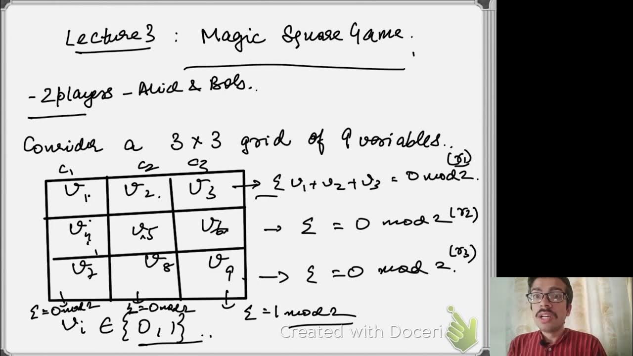 Lecture 3 : Magic Square Game - YouTube