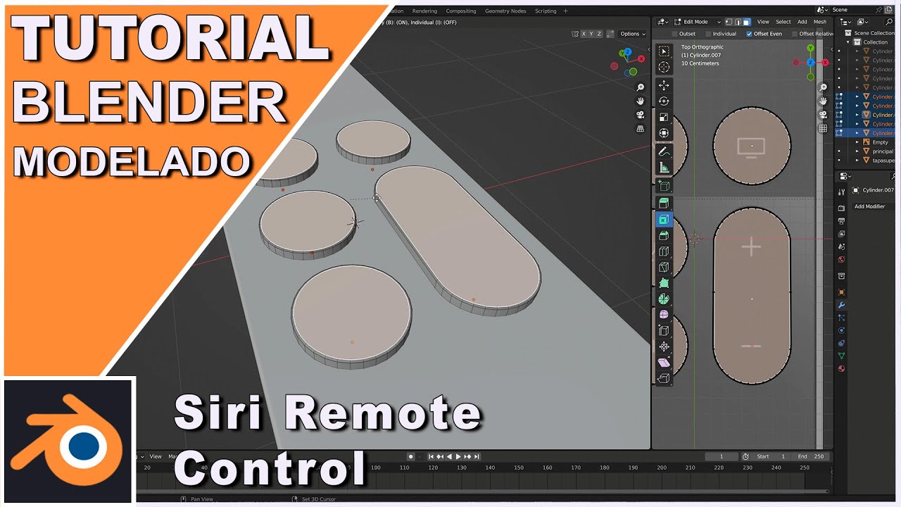 MODELADO con BLENDER de Siri Remote Control - YouTube