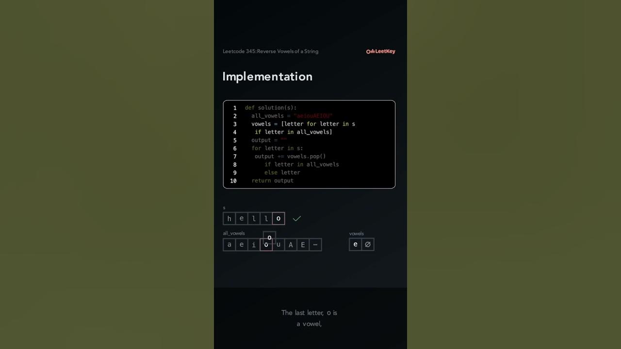 LeetCode 345 Reverse Vowels of a String - YouTube