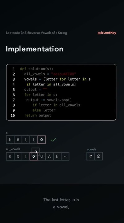 LeetCode 345 Reverse Vowels of a String - YouTube