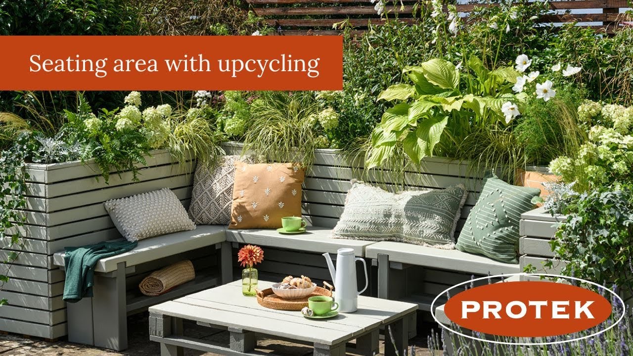 Seating area with upcycling - YouTube