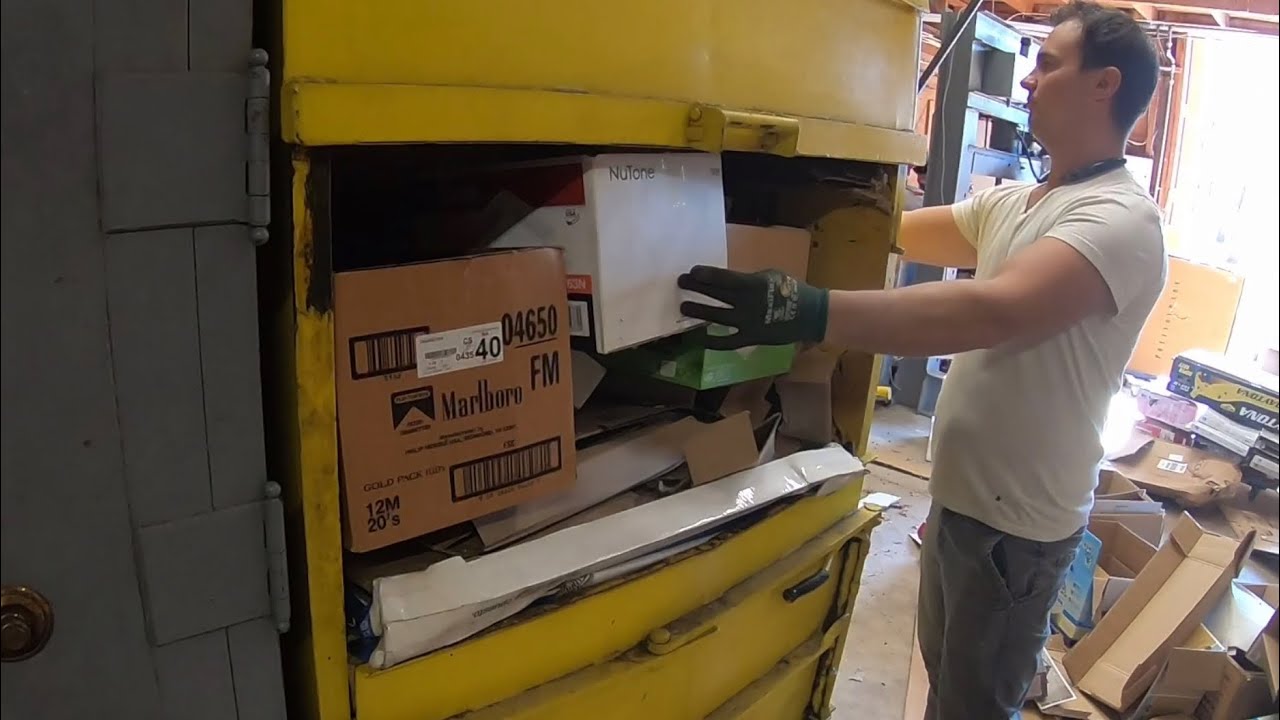 Crushing cardboard satisfying video - YouTube