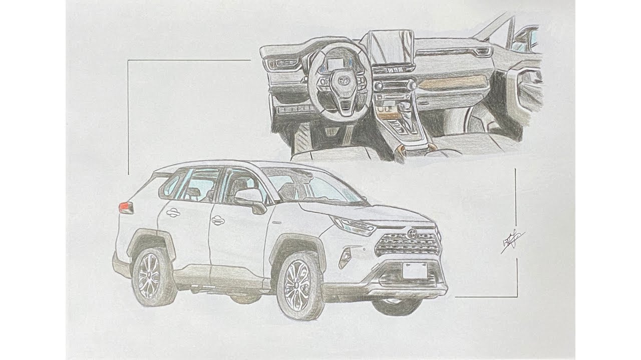 汽車繪畫EP6 - 2022 TOYOTA RAV4 Hybrid (Car Drawing EP6 - 2022 TOYOTA RAV4 ...