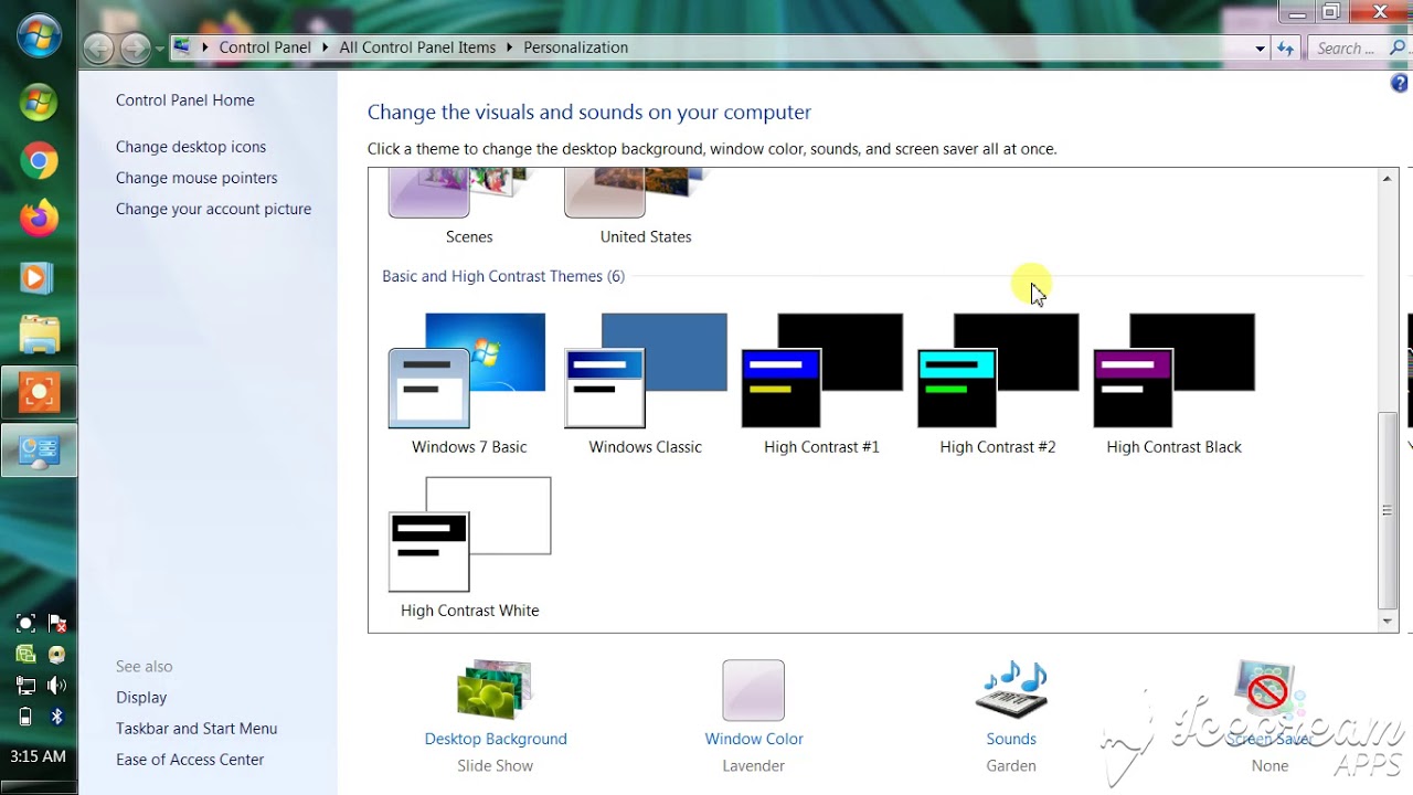 How to change the theme of windows 7 - YouTube
