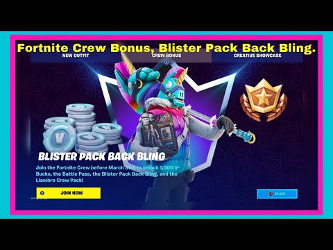 Fortnite Crew Bonus, Blister Pack Back Bling. - YouTube