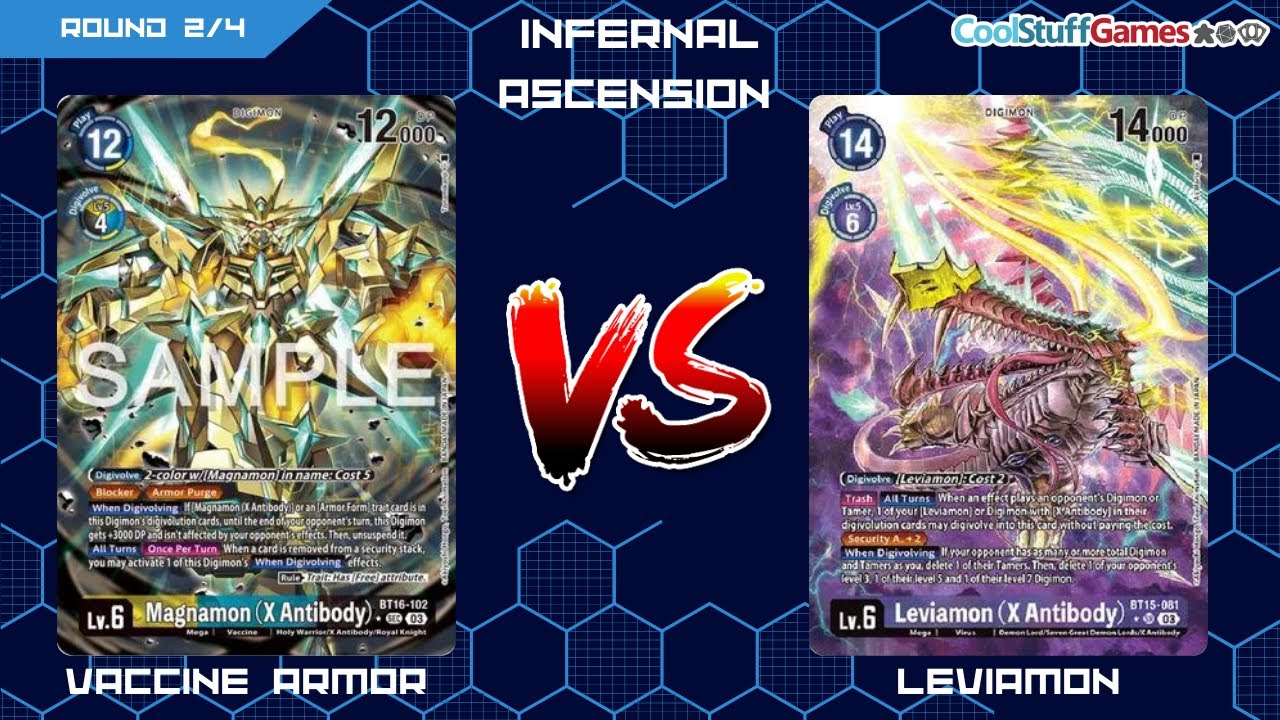 Emissary to 1 tbh // Vaccine Armor .vs. Leviamon // Digimon TCG // EX6 ...