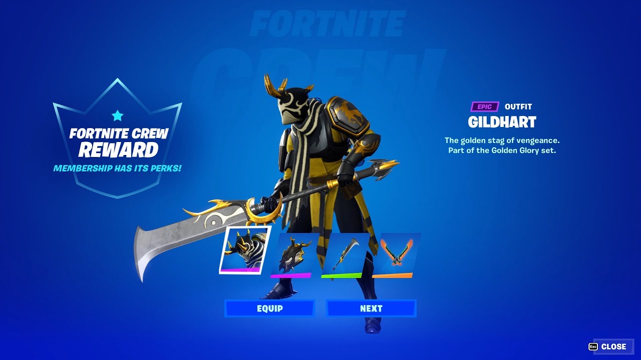 JANUARY CREW PACK LOCKER SHOWCASE ... GILDHART SKIN AND ALSO EPIC ...