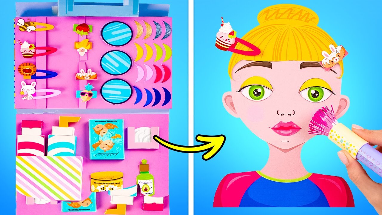 DIY Beauty Salon For Paper Dolls 💄💇🎀 - YouTube
