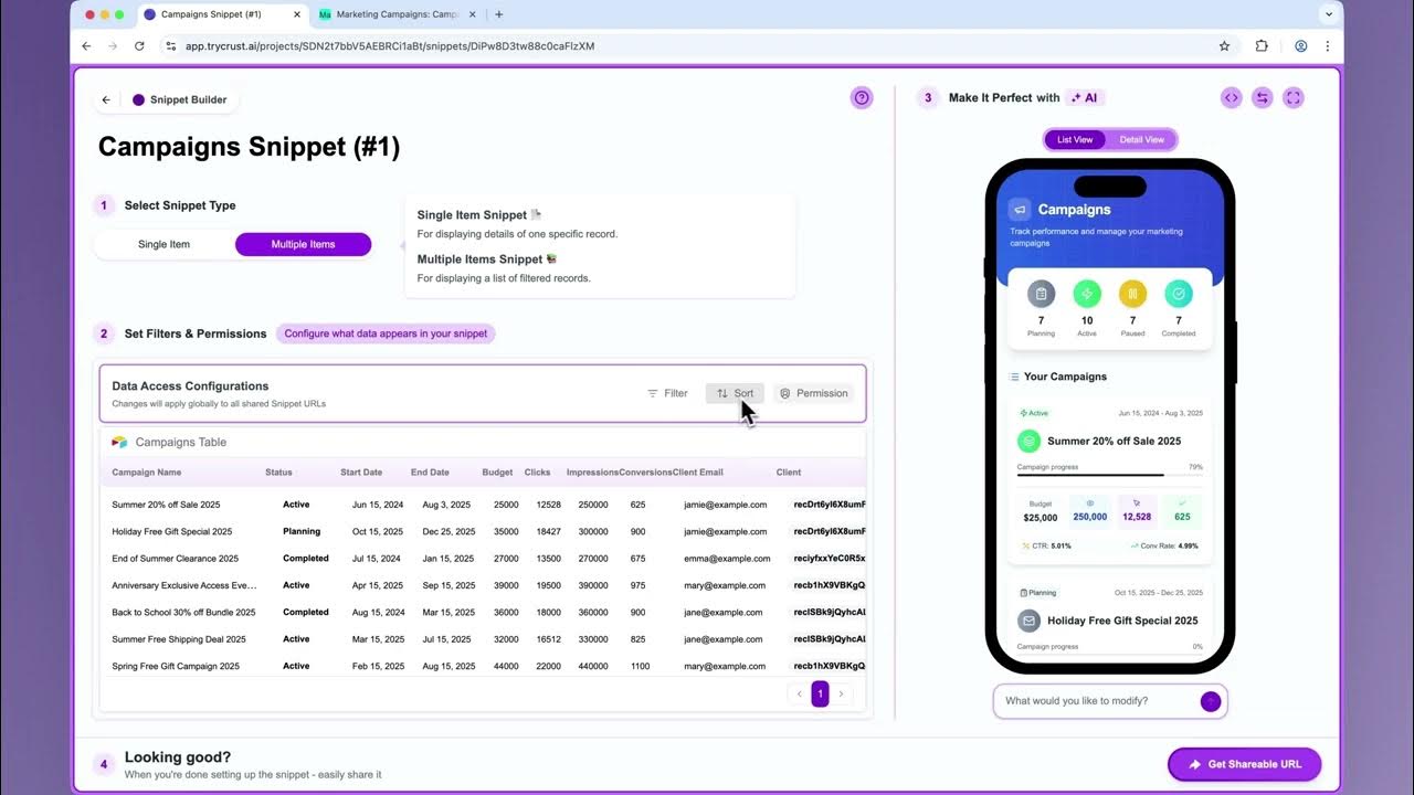 Crust AI Basics - Understanding Multiple Items Snippet - YouTube