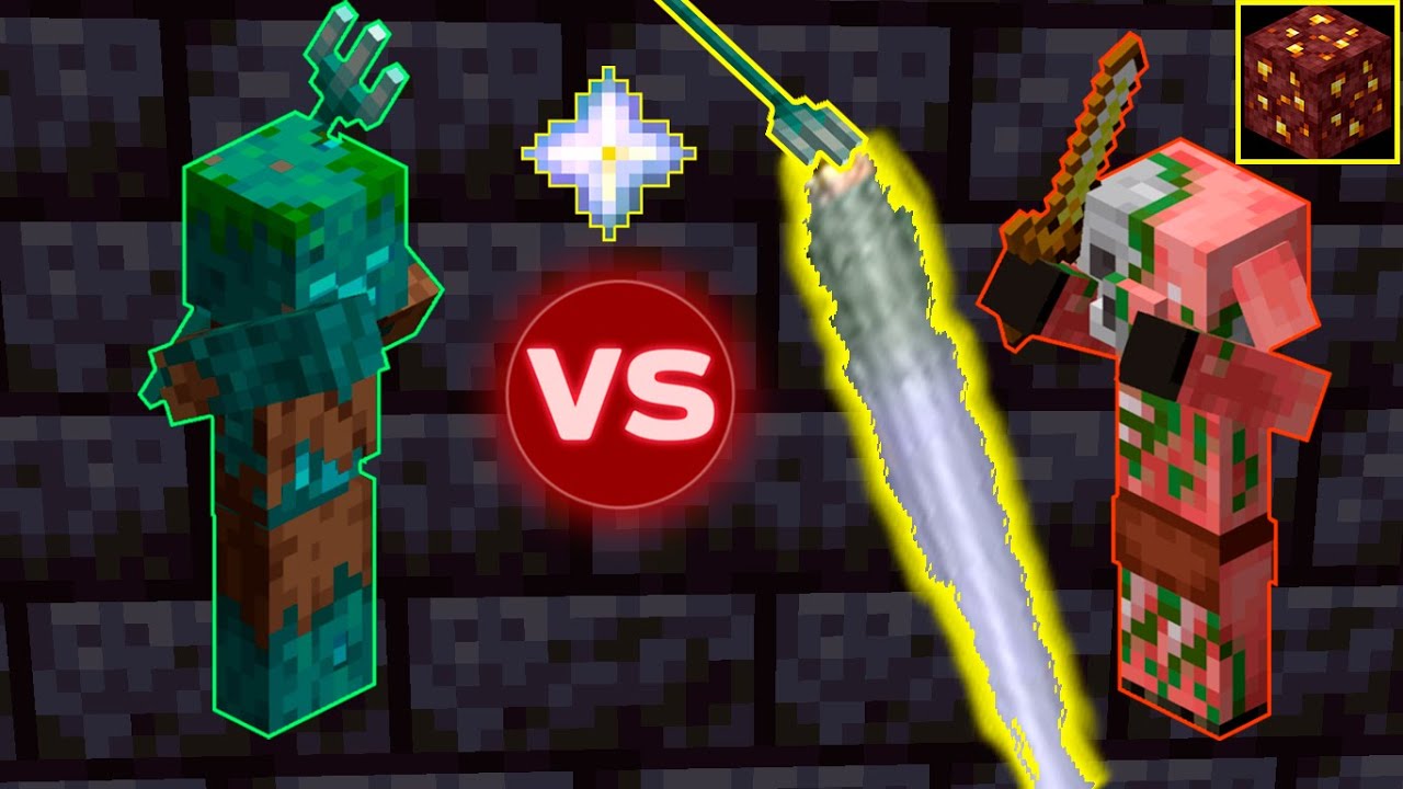 Range Drowned vs Zombified Piglin - MInecraft Mob Battle 1.16.2 ...