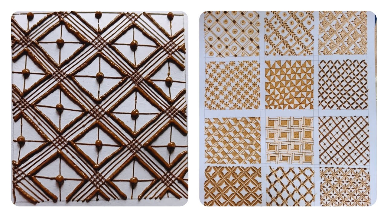 Grid Mehndi Design Tutorial ️ । Purnima's Mehndi Art। - YouTube