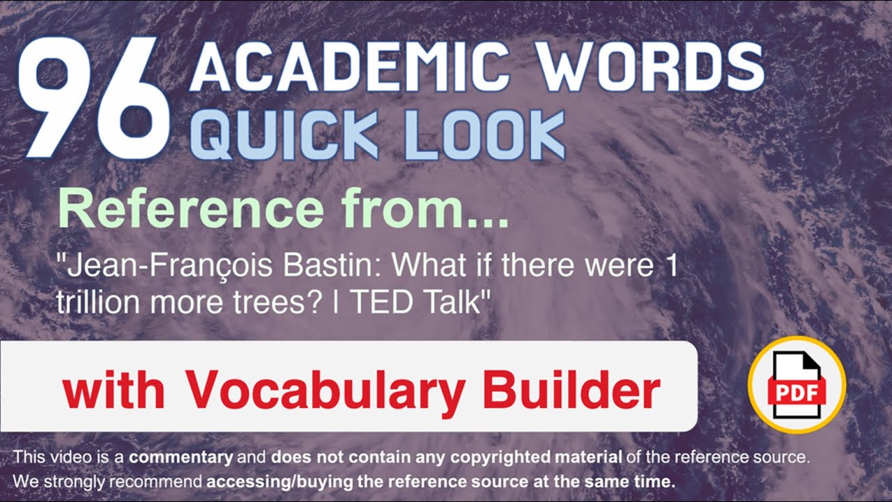 96 Academic Words Quick Look Ref from "What if there were 1 trillion ...