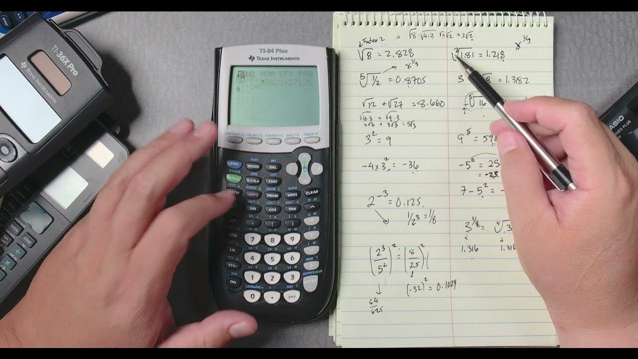TI-84 Plus Exponents Radicals and Roots - YouTube