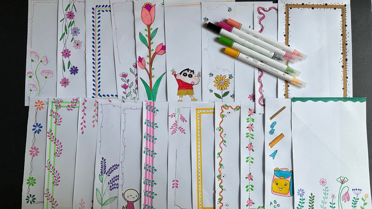 25 EASY AND CUTE BORDER DESIGNS | PROJECT WORK Designs | Corner and ...