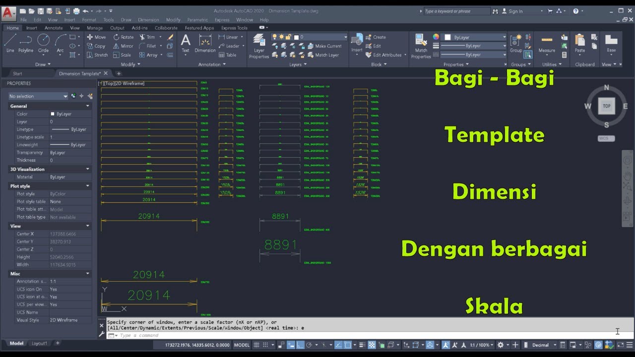 Template Dimensi AutoCad Dengan Berbagai Skala - YouTube