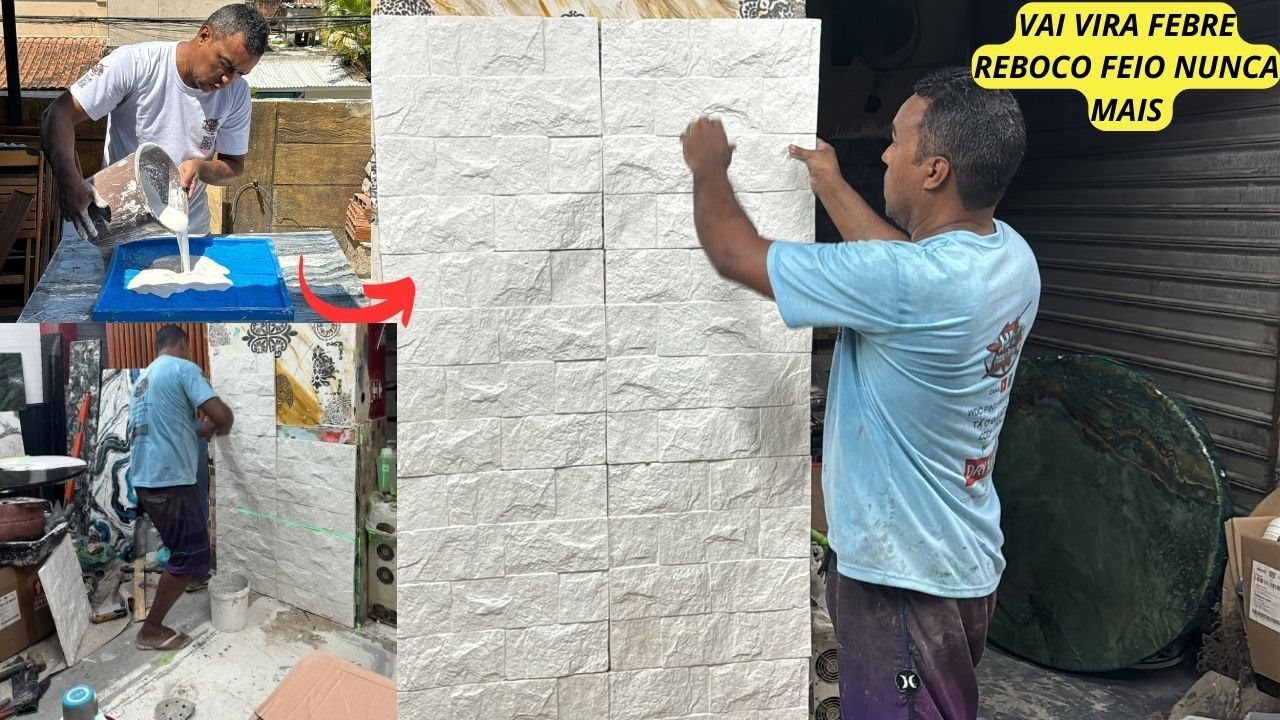 IDEIA BRILHANTE BASTA COLOCAR GESSO 3D DIRETO NO REBOCO TIJOLO E FICARA ...