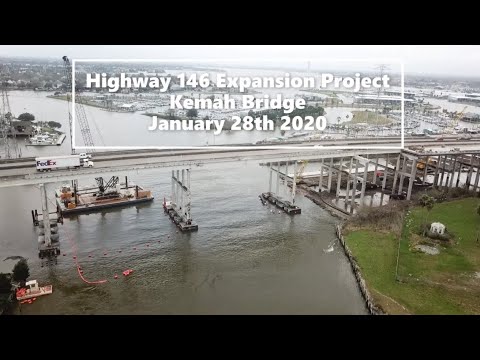 Highway 146 Expansion Project Kemah Bridge Drone Video - YouTube