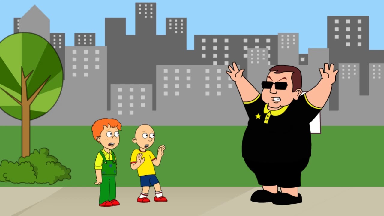 Caillou vs fat, angry cop (Officer Rivieri) - YouTube