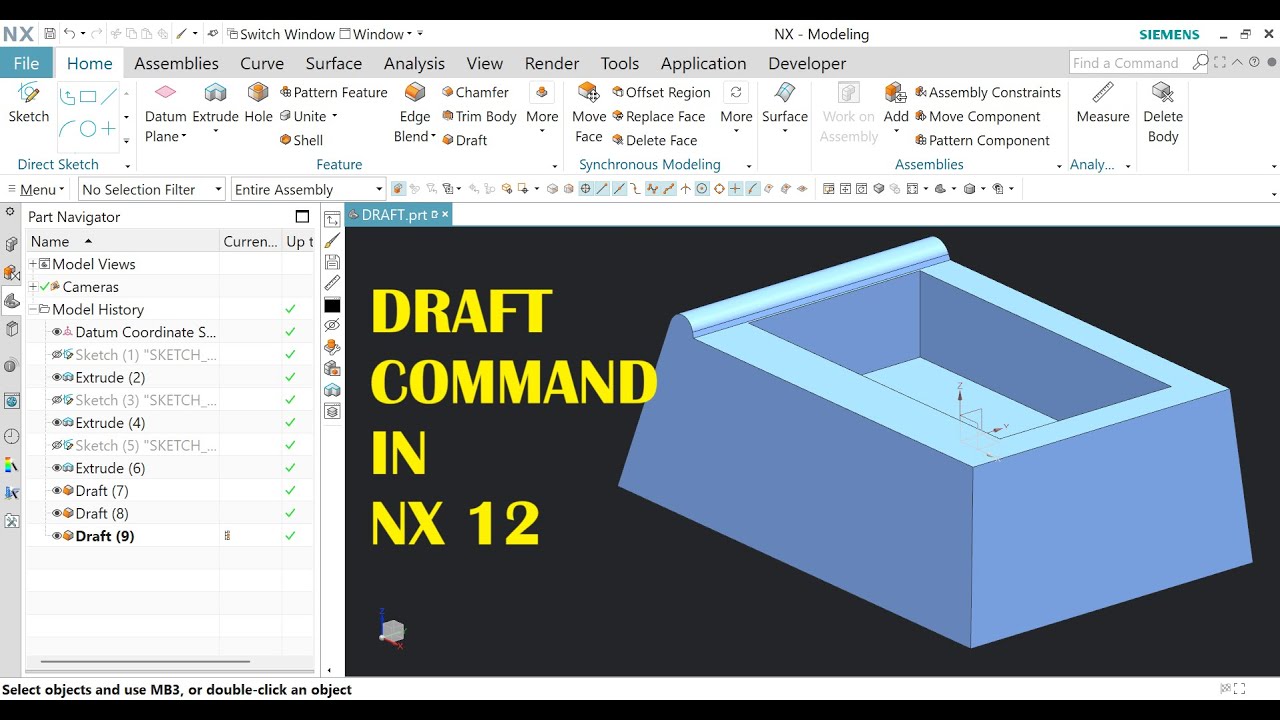 Mastering Draft Command in NX | Complete Tutorial | Mechanical Design ...