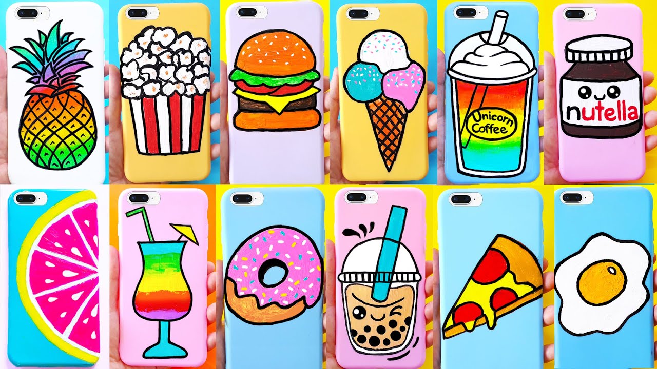 DIY PHONE CASES (Food-inspired) | Customizing Phone Cases - YouTube