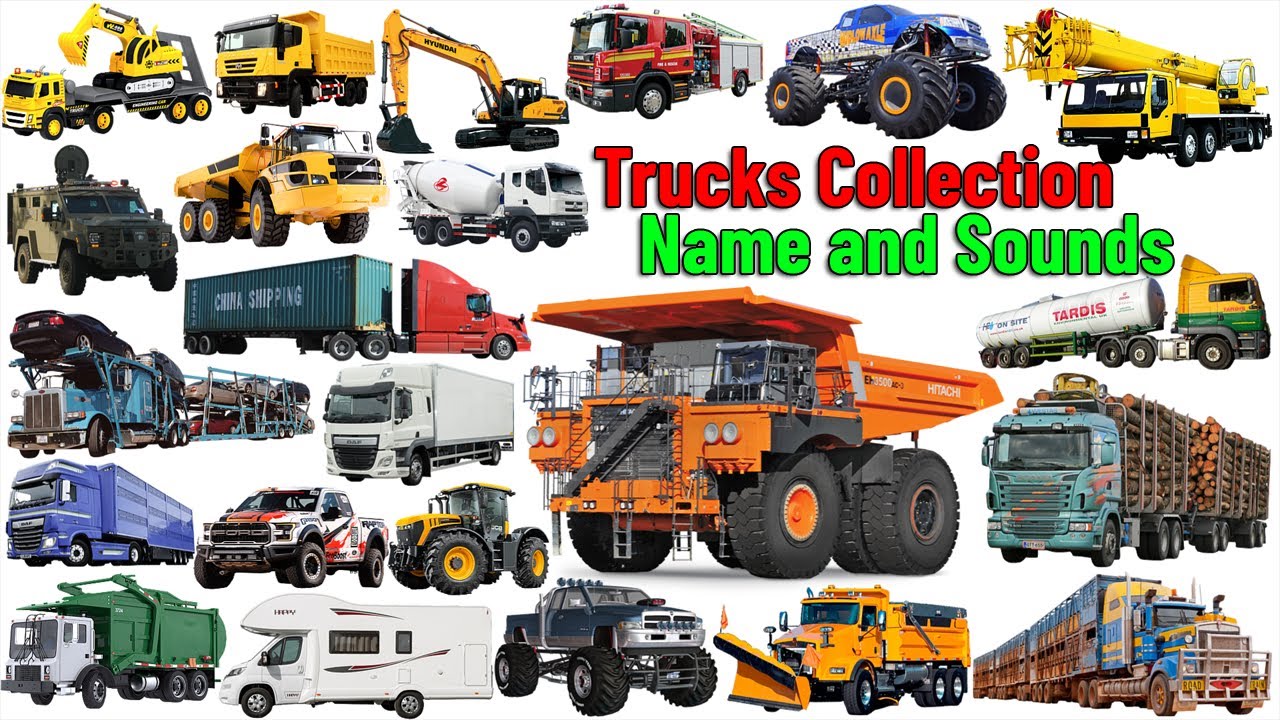 Dump Truck, Excavator, Fire Truck, Tractor, Monster Truck, Crane ...