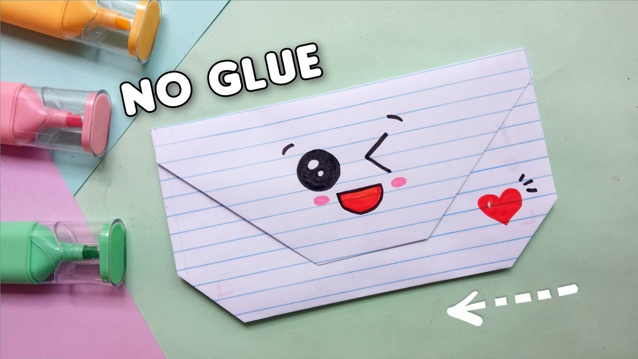 HOW TO MAKE A NOTEBOOK SHEET ENVELOPE | NO GLUE - YouTube