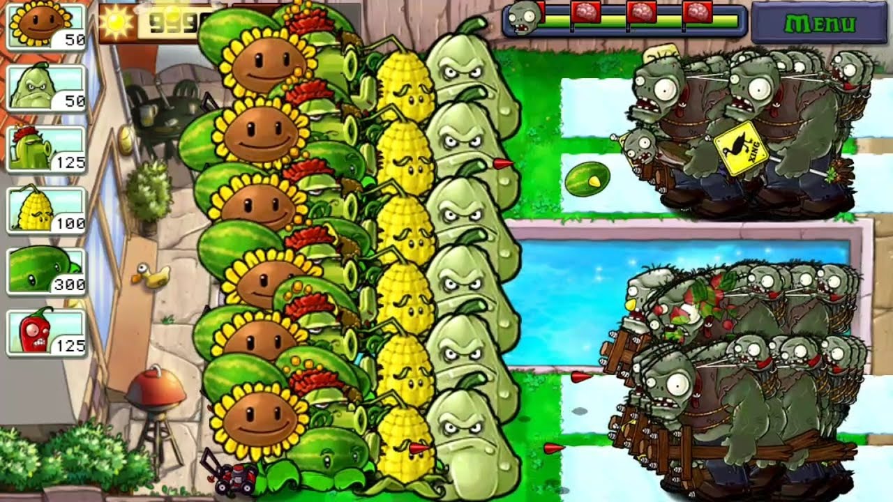 Plants Vs Zombies Giant Plants Vs Gargantuar Mini Games - YouTube