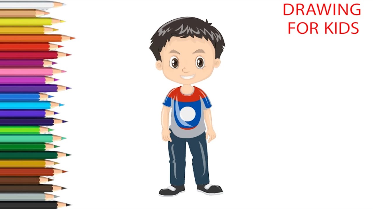 Step-by-Step Guide to Drawing a Cute Cartoon Boy | Digital Drawing ...