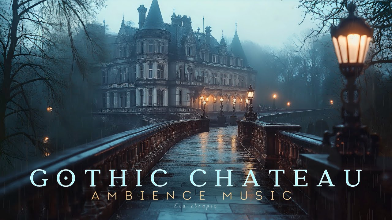 Dark Academia Piano & Rainy Night Ambience | Gothic French Chateau ...
