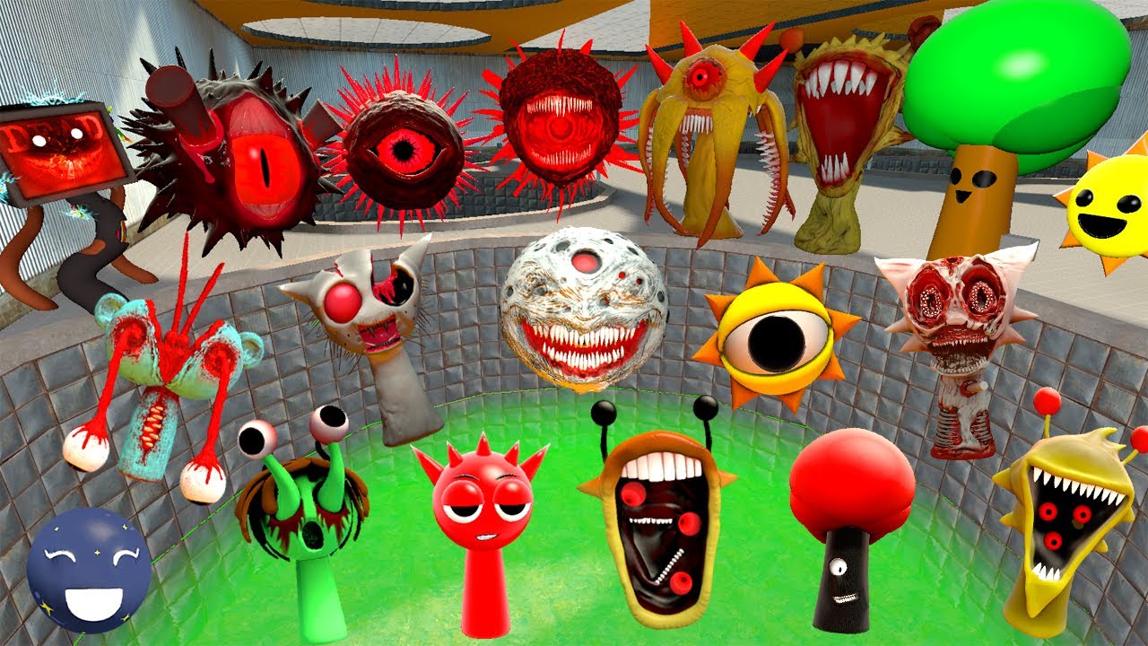 ☠️ MR SUN FUN COMPUTER TREE SIMON ALL HORROR SPRUNKI SPARTAN KICKING in ...