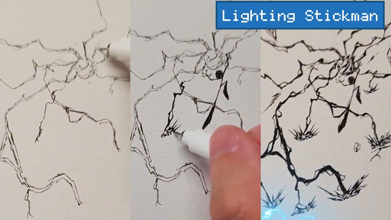 P15 - Lighting skill stickman #drawing #shorts #stickman - YouTube