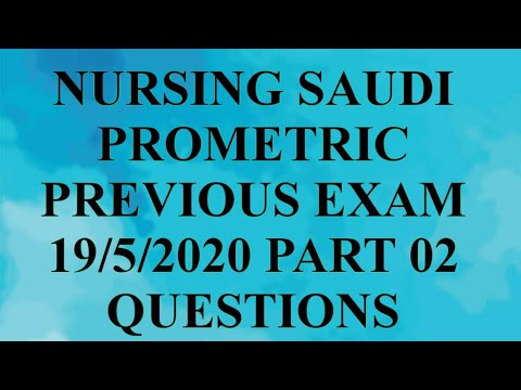 NURSING SAUDI PROMETRIC PREVIOUS QUESTION EXAM DATE (19-5-2020) - YouTube
