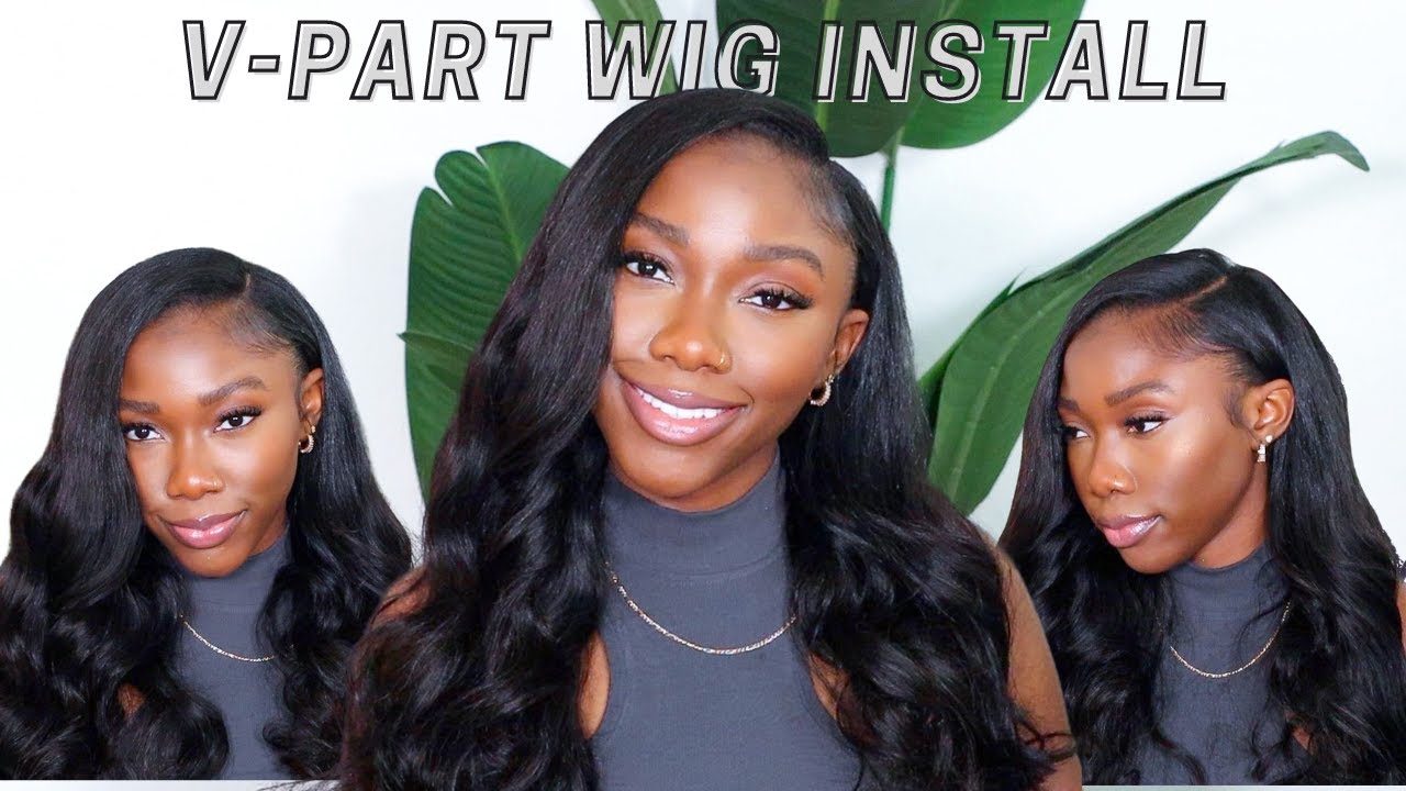Pre Curled Body Wave V Part Wig Install : No Gel, No Glue & Beginner ...