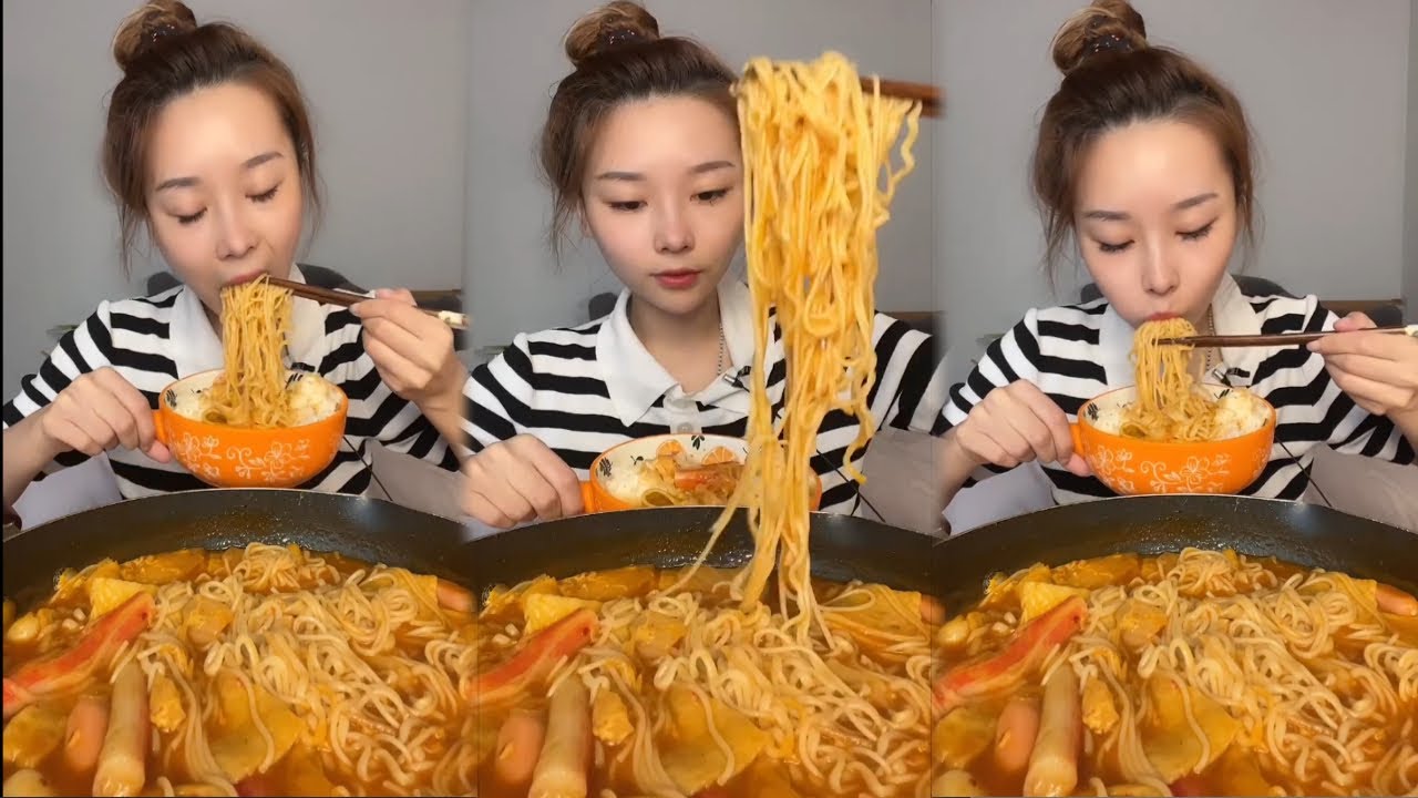 ASMR MUKANG FOOD | Eating Noodles Soup With Rice - YouTube