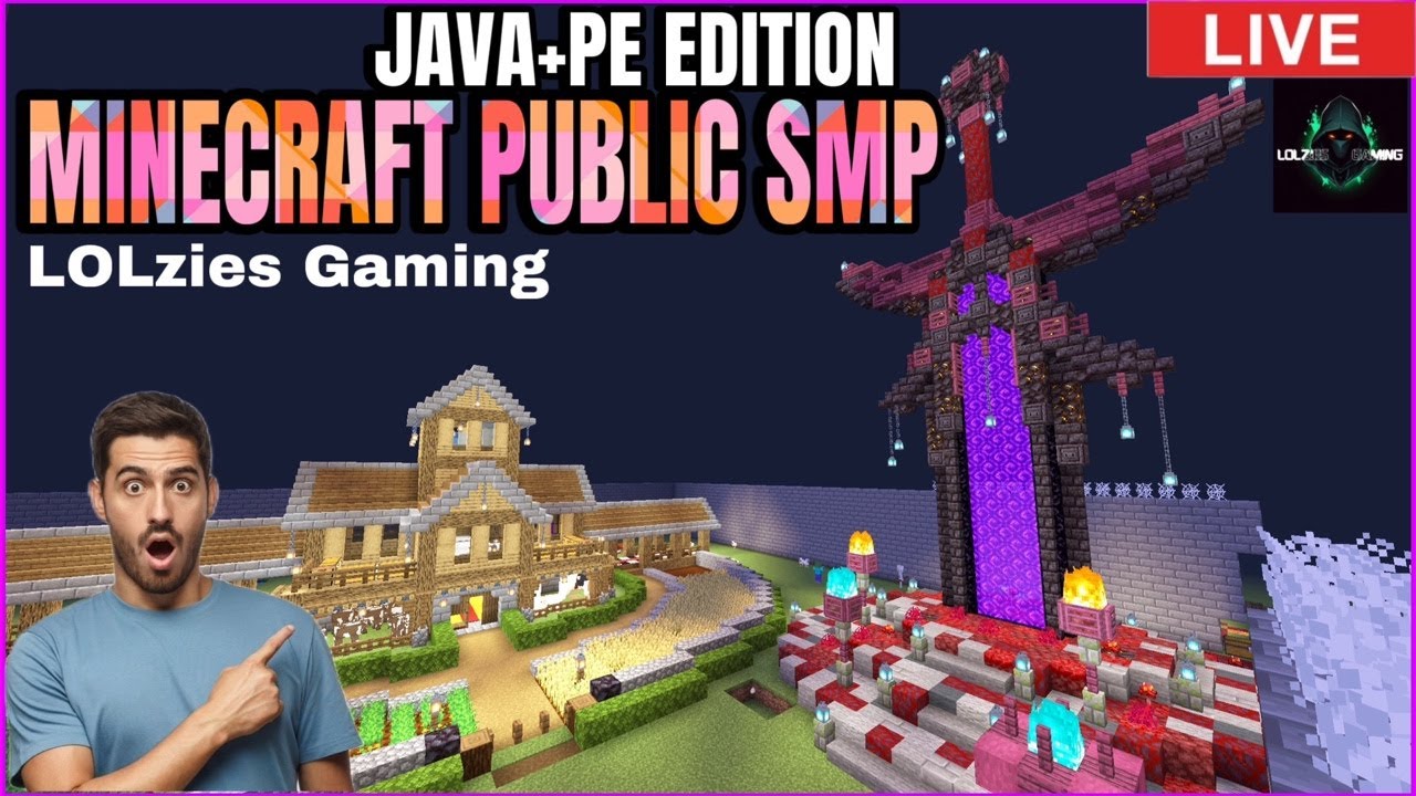 MINECRAFT PUBLIC SMP LIVE 🥰 | JAVA+BEDROCK SERVER | #DAY90🫰🏻💕 # ...