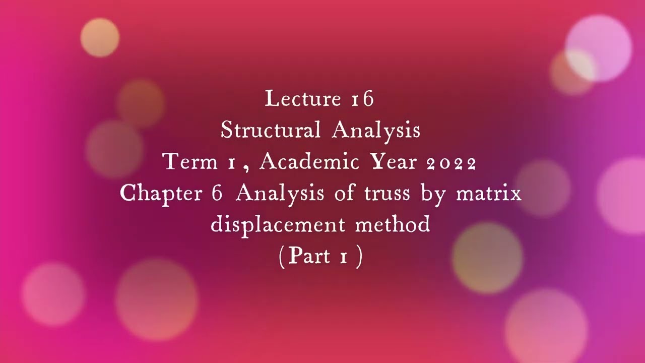 16 Chapter 5 Analysis of truss by matrix displacement method STRUCTURAL ANALYSIS Wed 5 Oct 2022 ...