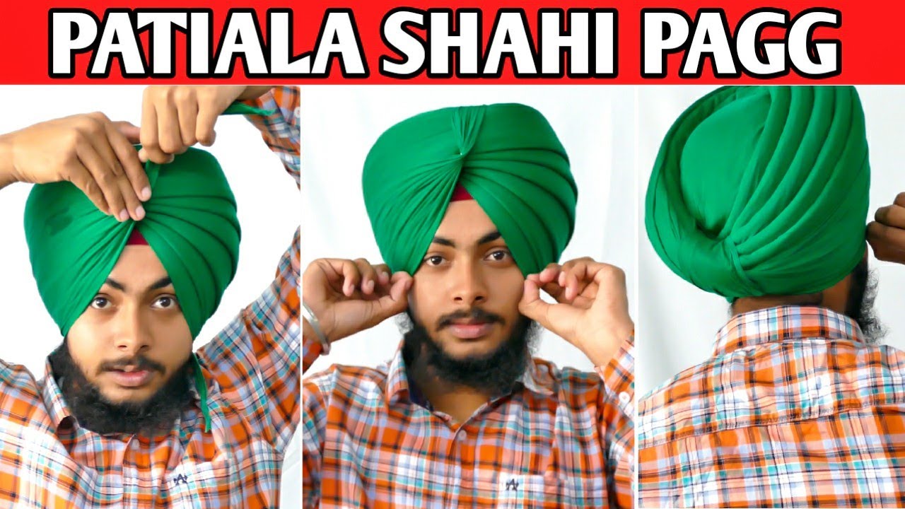 How To Tie Patiala Shahi Pagg | Patiala Shahi Pagg 6 Ladd | 7.5 Meter ...