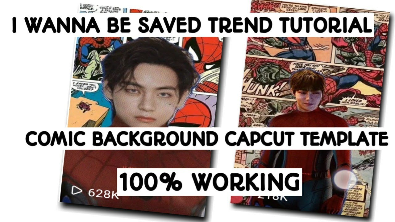 "I WANNA BE SAVED" spiderman capcut template Tutorial | comic background tiktok trending | - YouTube